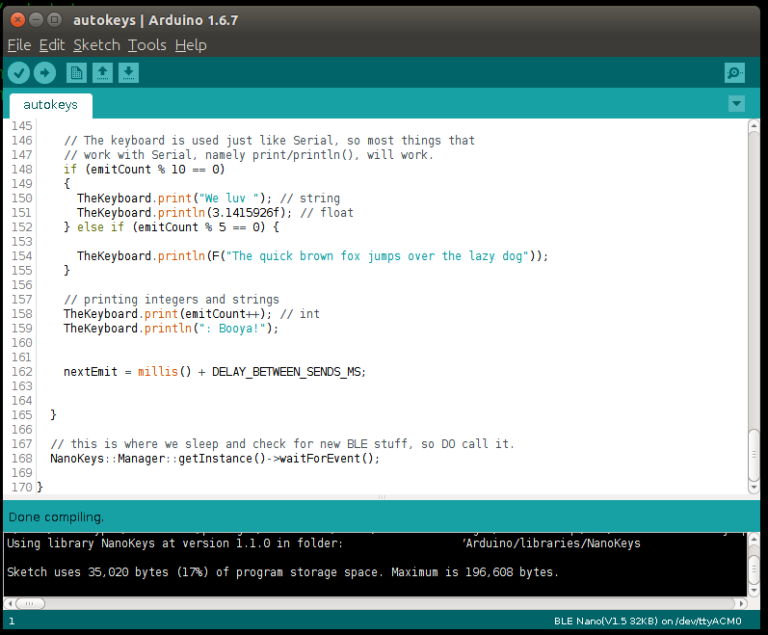 NanoKeys: BLE Nano HID Keyboard – Inductive-Kickback.com